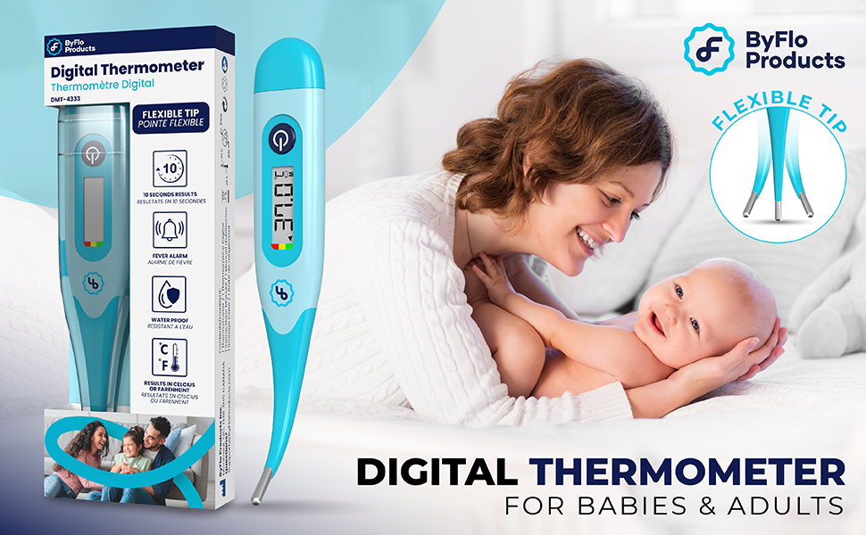 ByFloProducts | Digital Thermometer - Flexible Tip - Oral, rectal ...